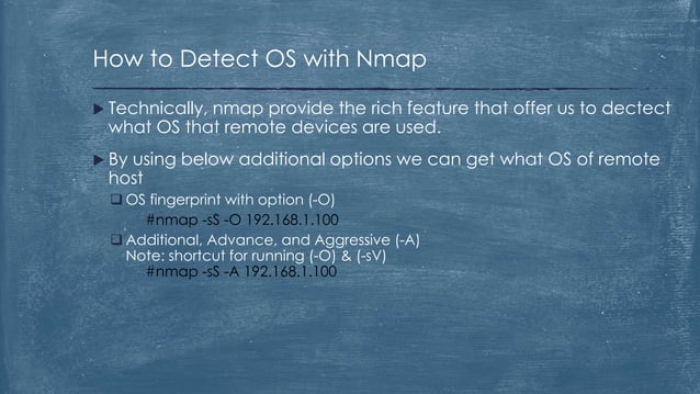Understanding NMAP | PPTX | Operating Systems | Computer Software and ...