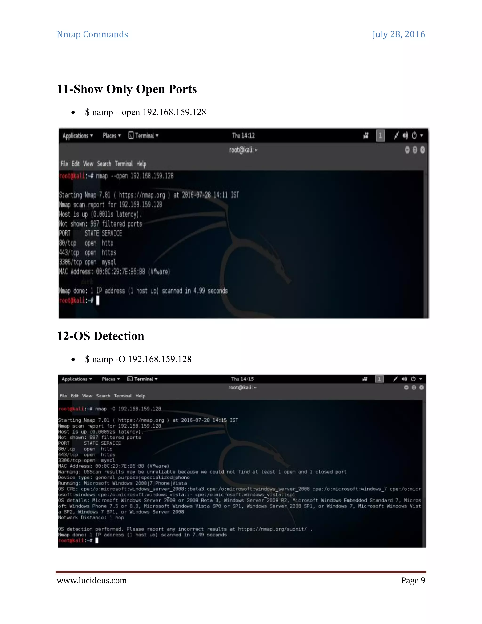 Nmap commands | PDF