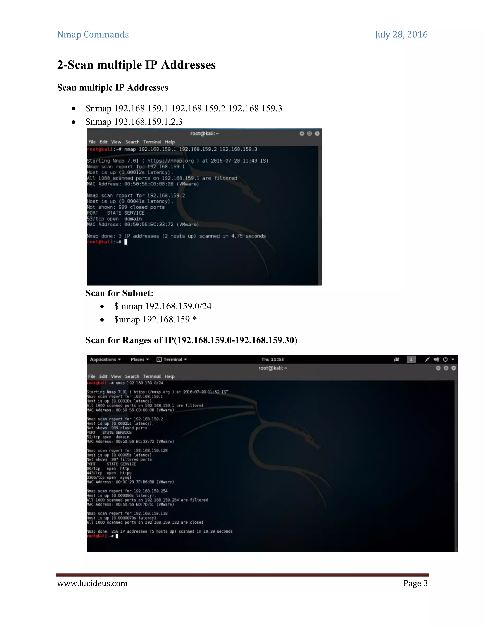 Nmap commands | PDF
