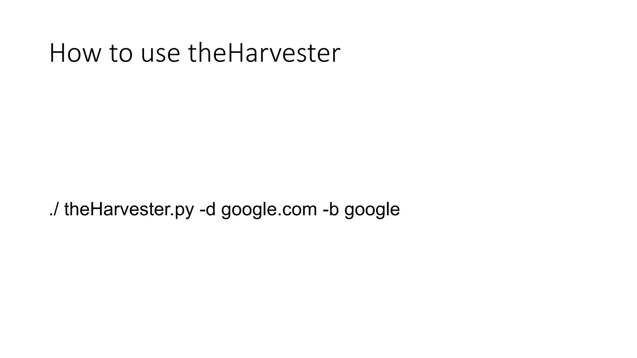 Nmapper theHarvester OSINT Tool explanation | PPTX