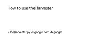 Nmapper theHarvester OSINT Tool explanation | PPTX