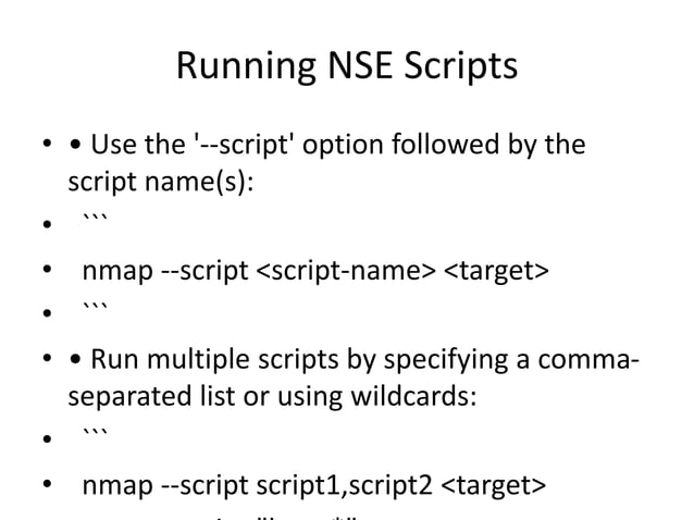 Nmap Scripting Engine Presentations Pptx Free Download
