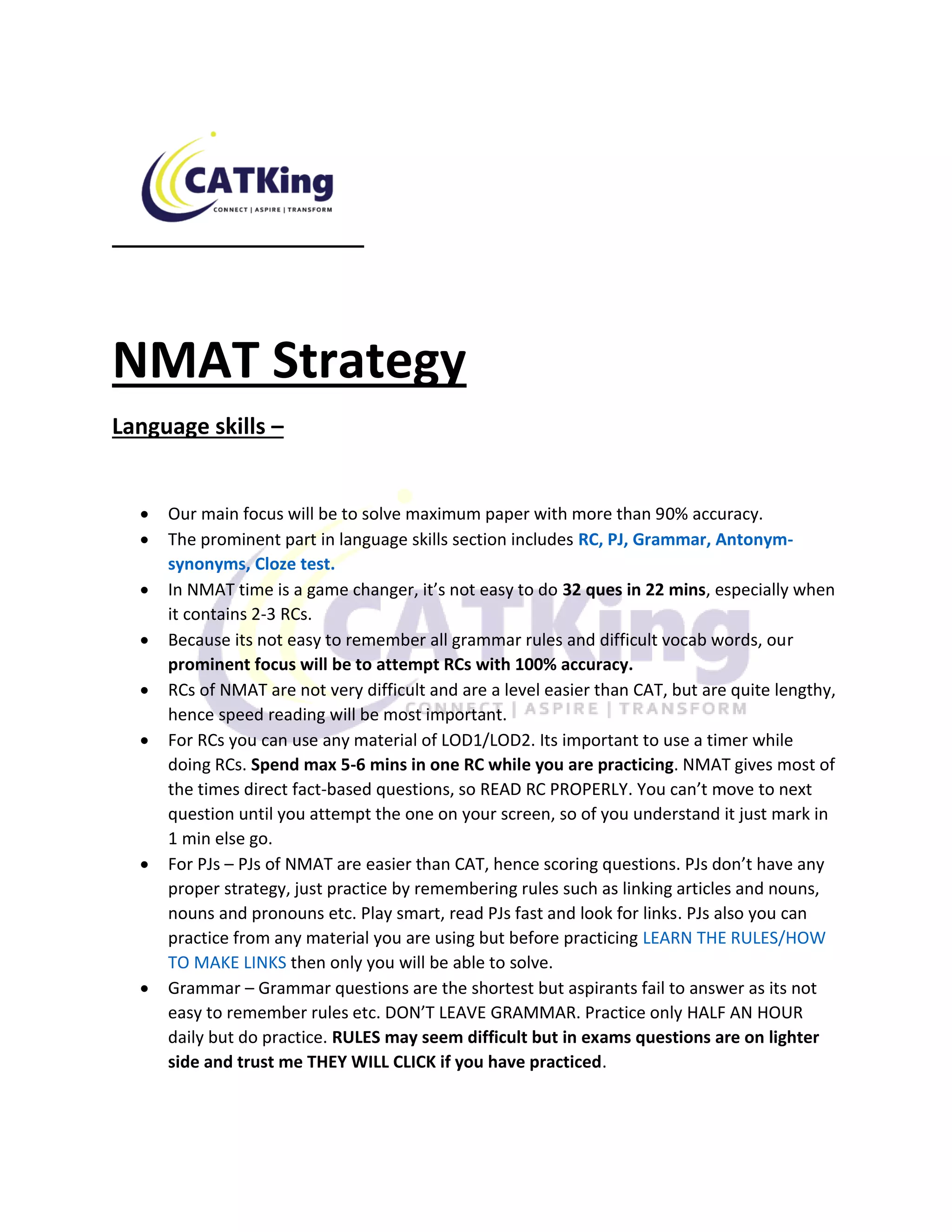 Nmat strategy (1) | PDF
