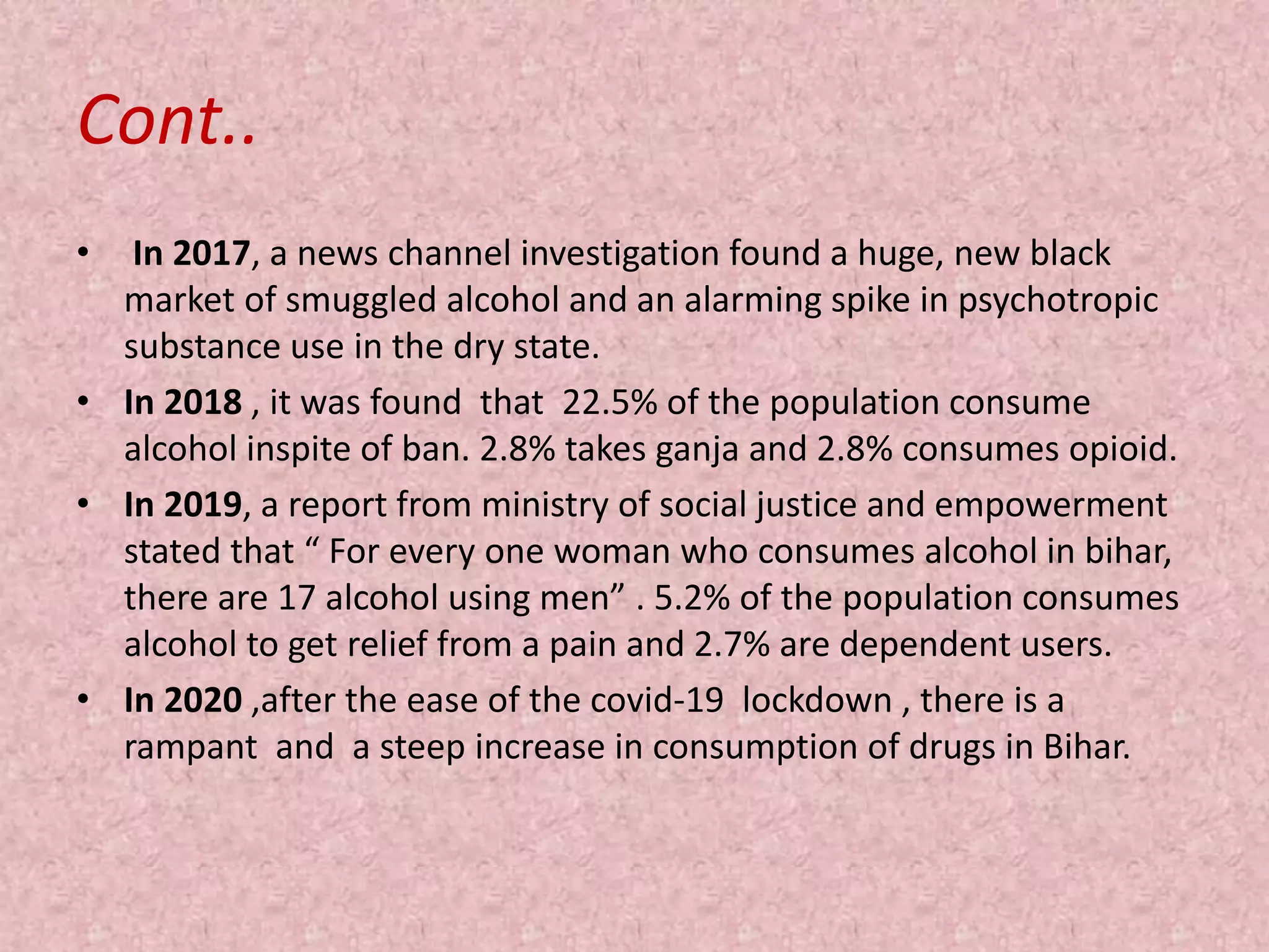 The Prevalence Of Drug Abuse in Bihar (Nasha Mukt Bharat Abhiyan) | PPTX