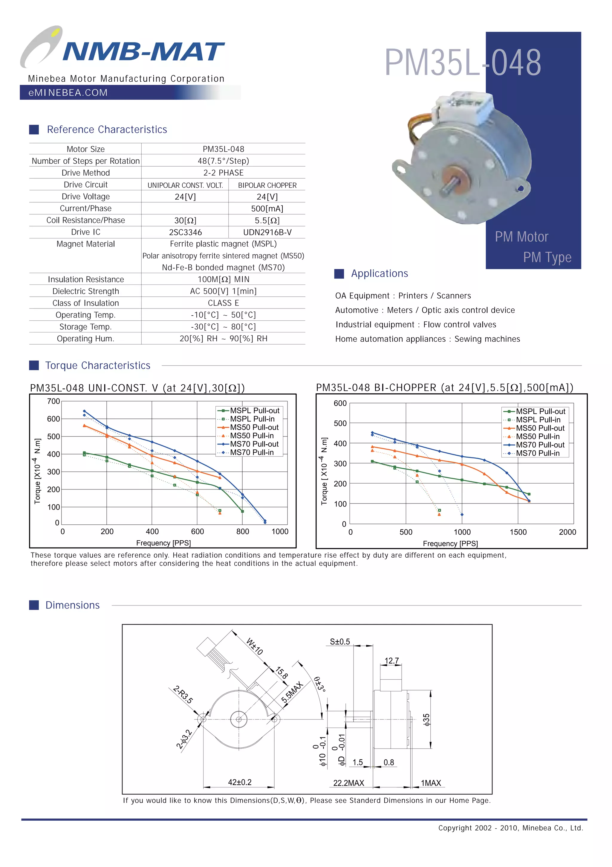 Nmb pm35 l-048_stepper_motor | PDF