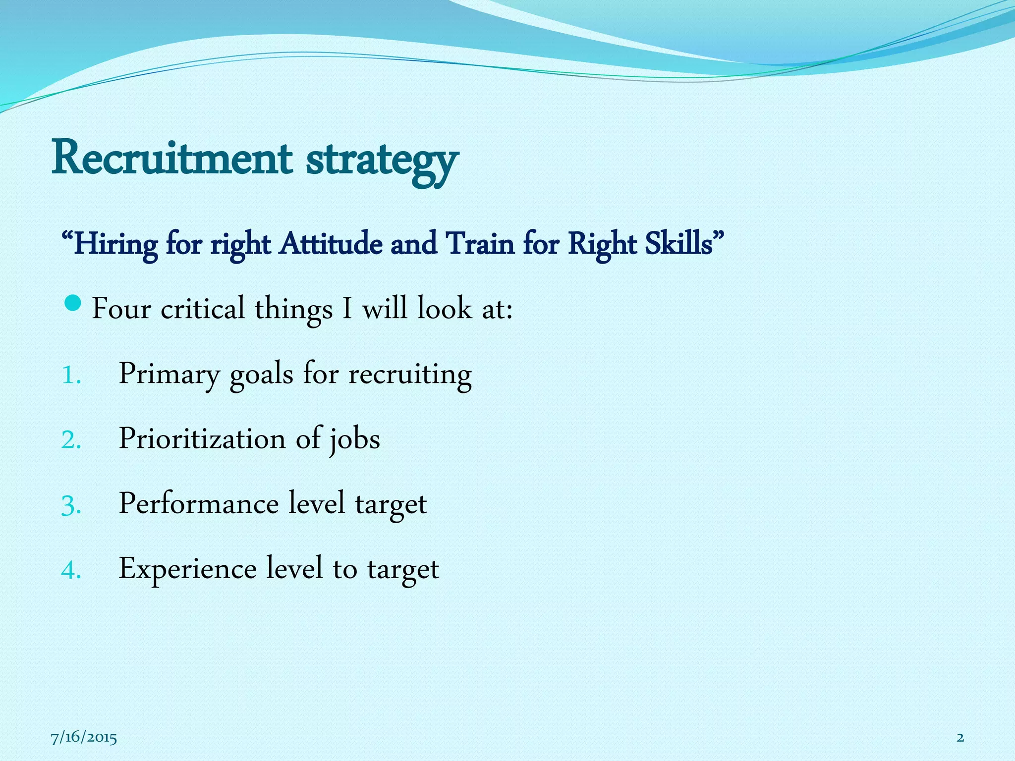 Recruitment strategy for a grade iii | PPT