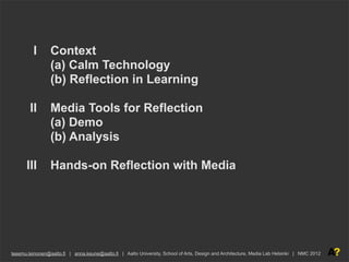 NMC 2012 Media Tools for Reflection in Learning-last | PDF