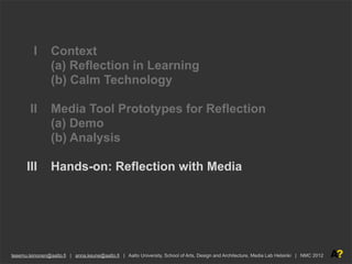 NMC 2012 Media Tools for Reflection in Learning-last | PDF