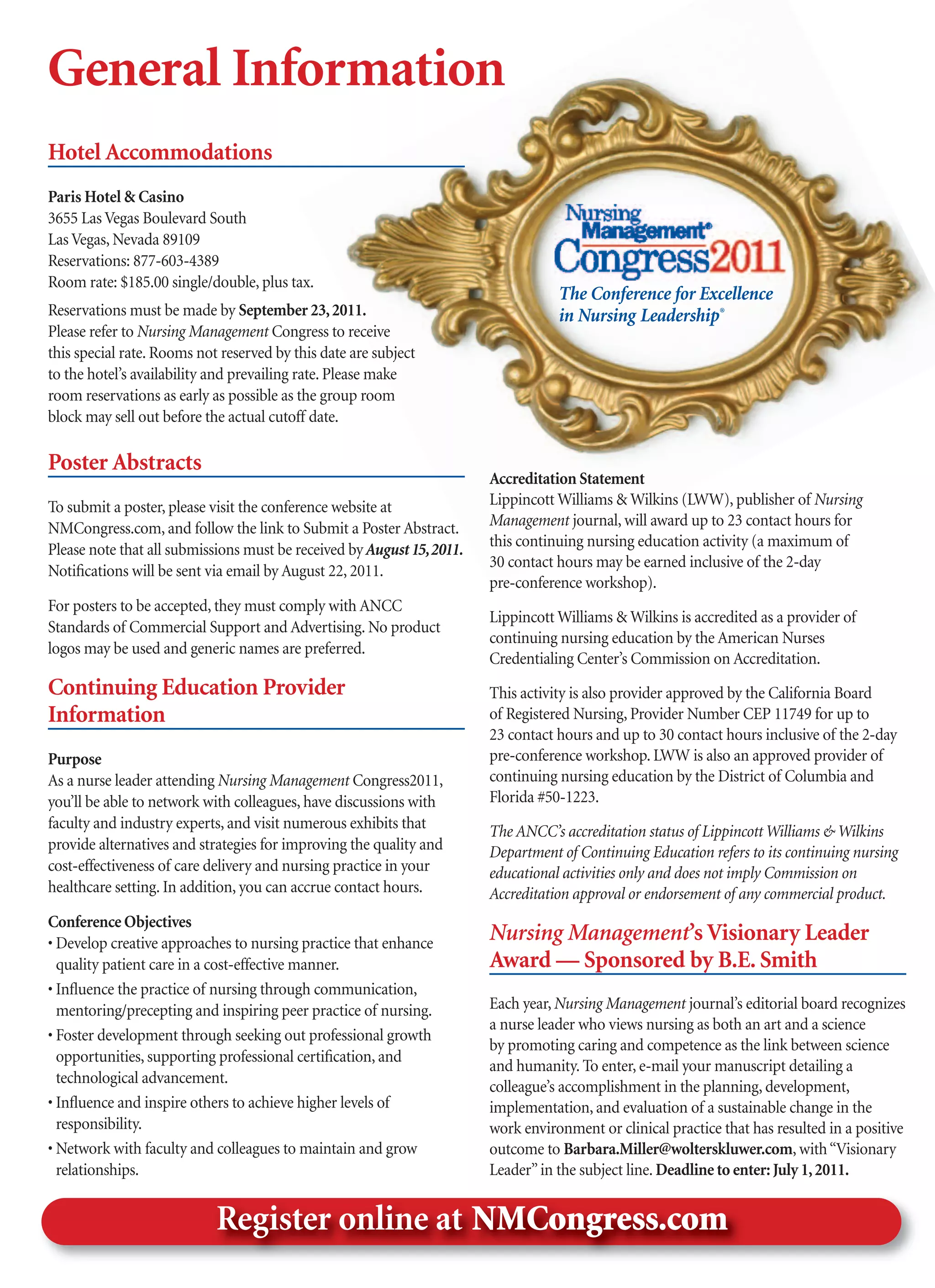 NMC 2011 Attendee Brochure | PDF | Business Expos & Conferences | Events