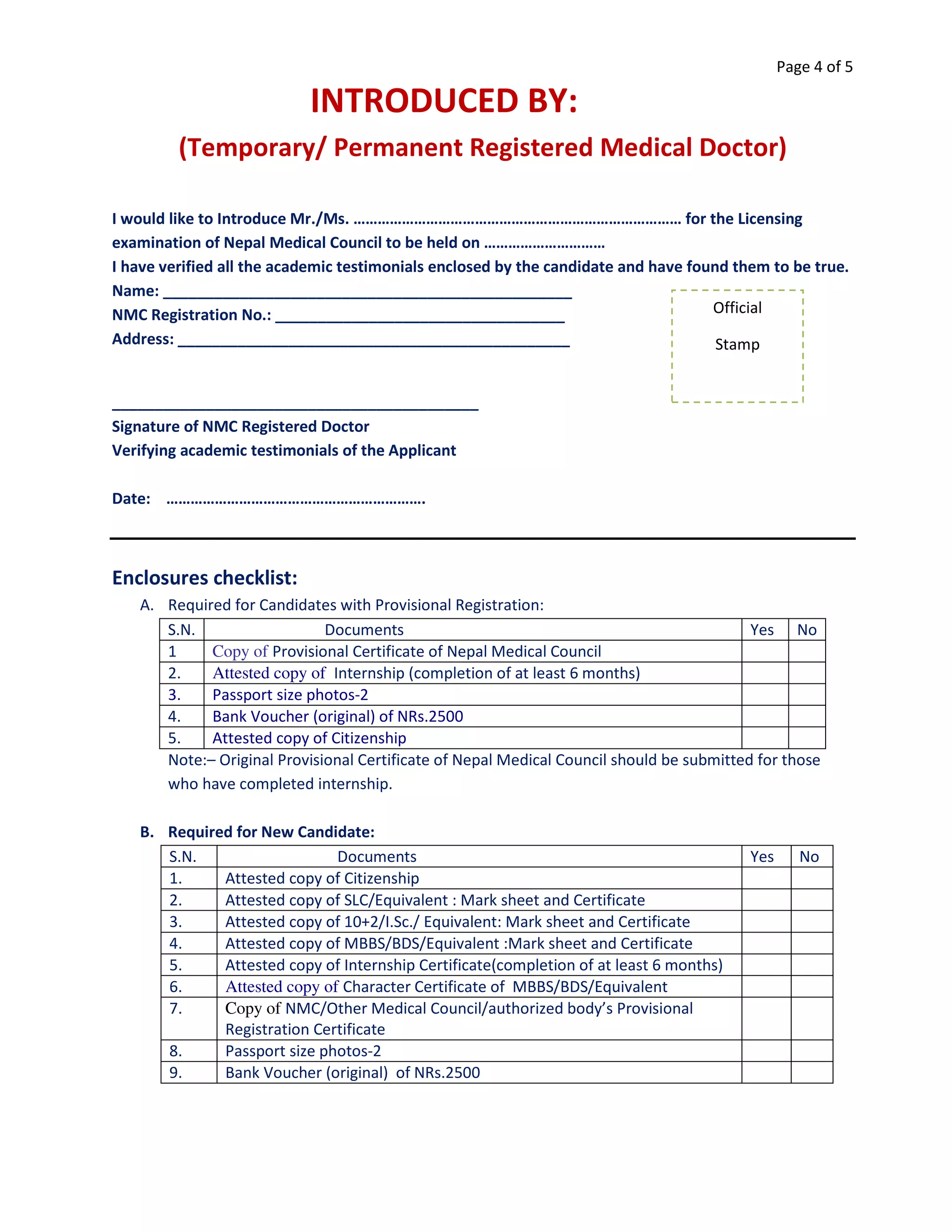 Nmc licence examination form | PDF