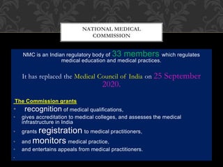 National medical commission ppt with MCQs by dr MB singh | PPTX