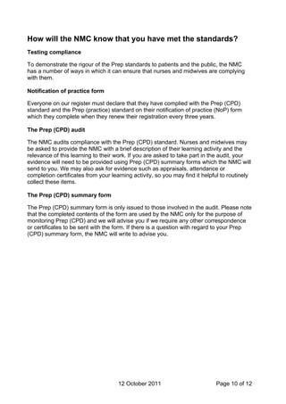 NMC handbook on Prep Requirements | PDF