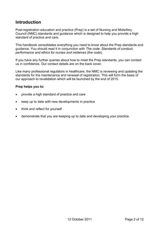 NMC handbook on Prep Requirements | PDF