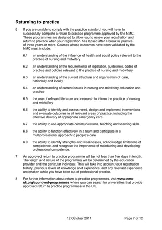 NMC handbook on Prep Requirements | PDF