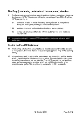 NMC handbook on Prep Requirements | PDF