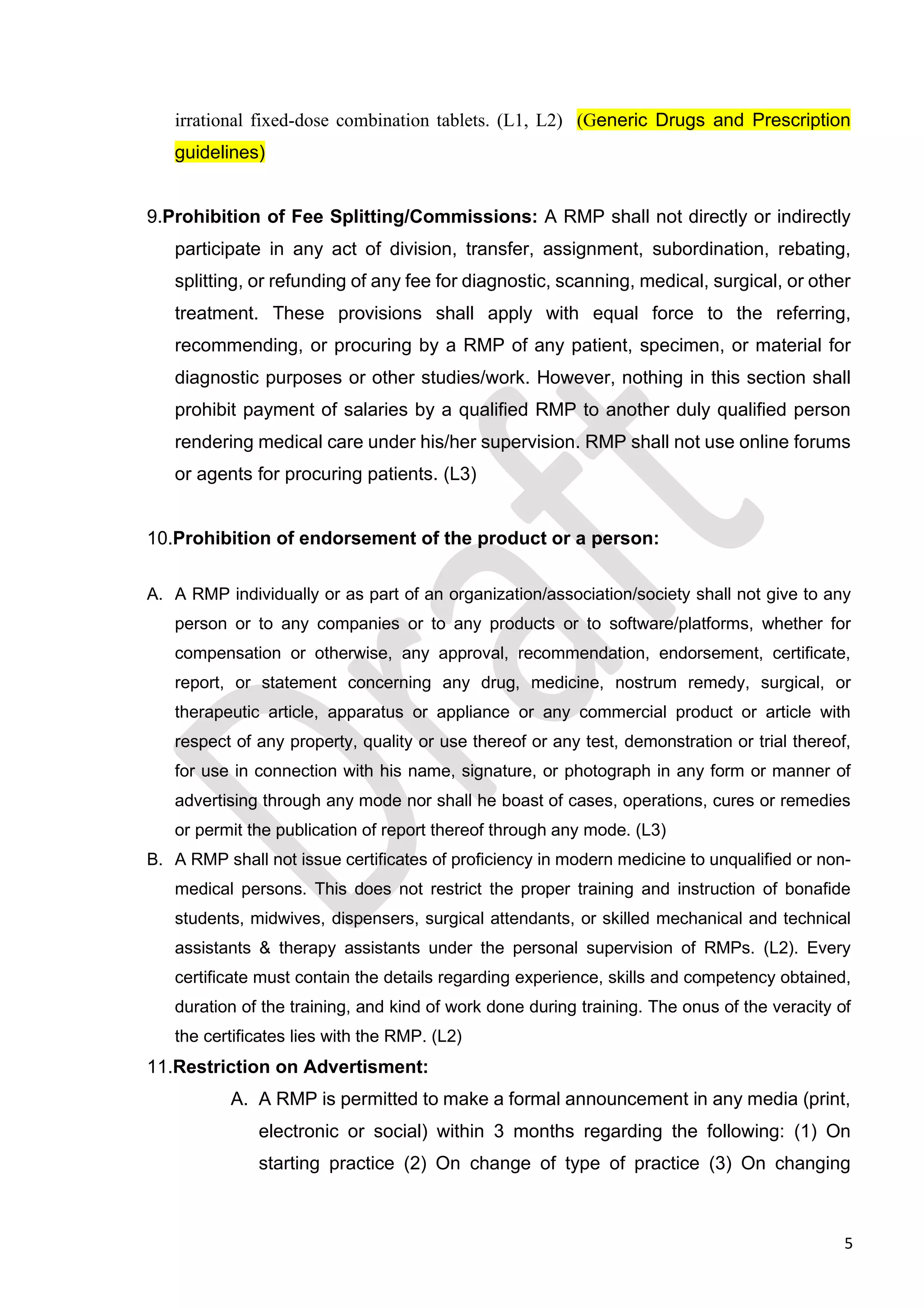 NMC RMP REGULATIONS '22 (Final Draft) | PDF