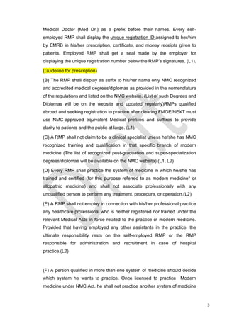 NMC RMP REGULATIONS '22 (Final Draft) | PDF