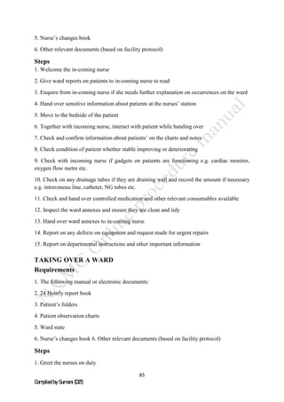 NMC PROCEDURE MANUAL PART ONE DAY AND TH | PDF