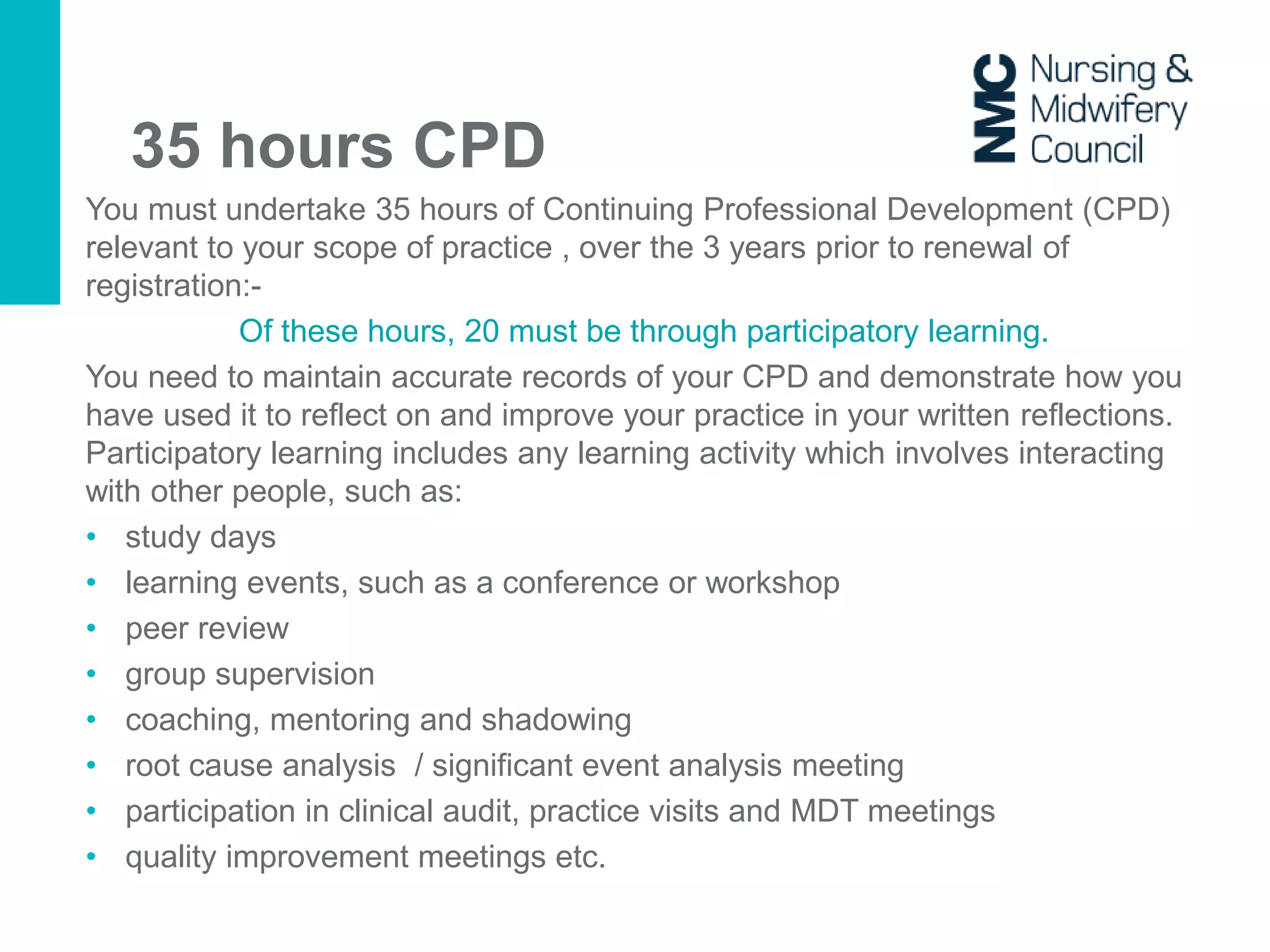 NMC WirralCT revalidation presentation - Jan 2016 | PDF