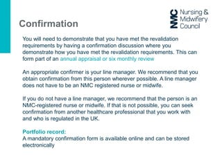 NMC WirralCT revalidation presentation - Jan 2016 | PPT