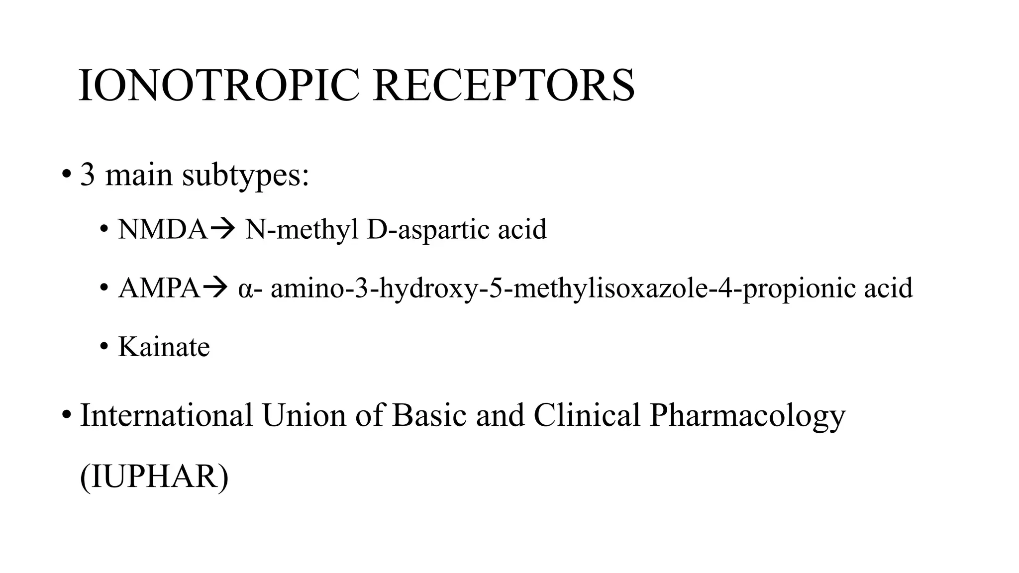 NMDA receptors and drugs acting on them | PPTX