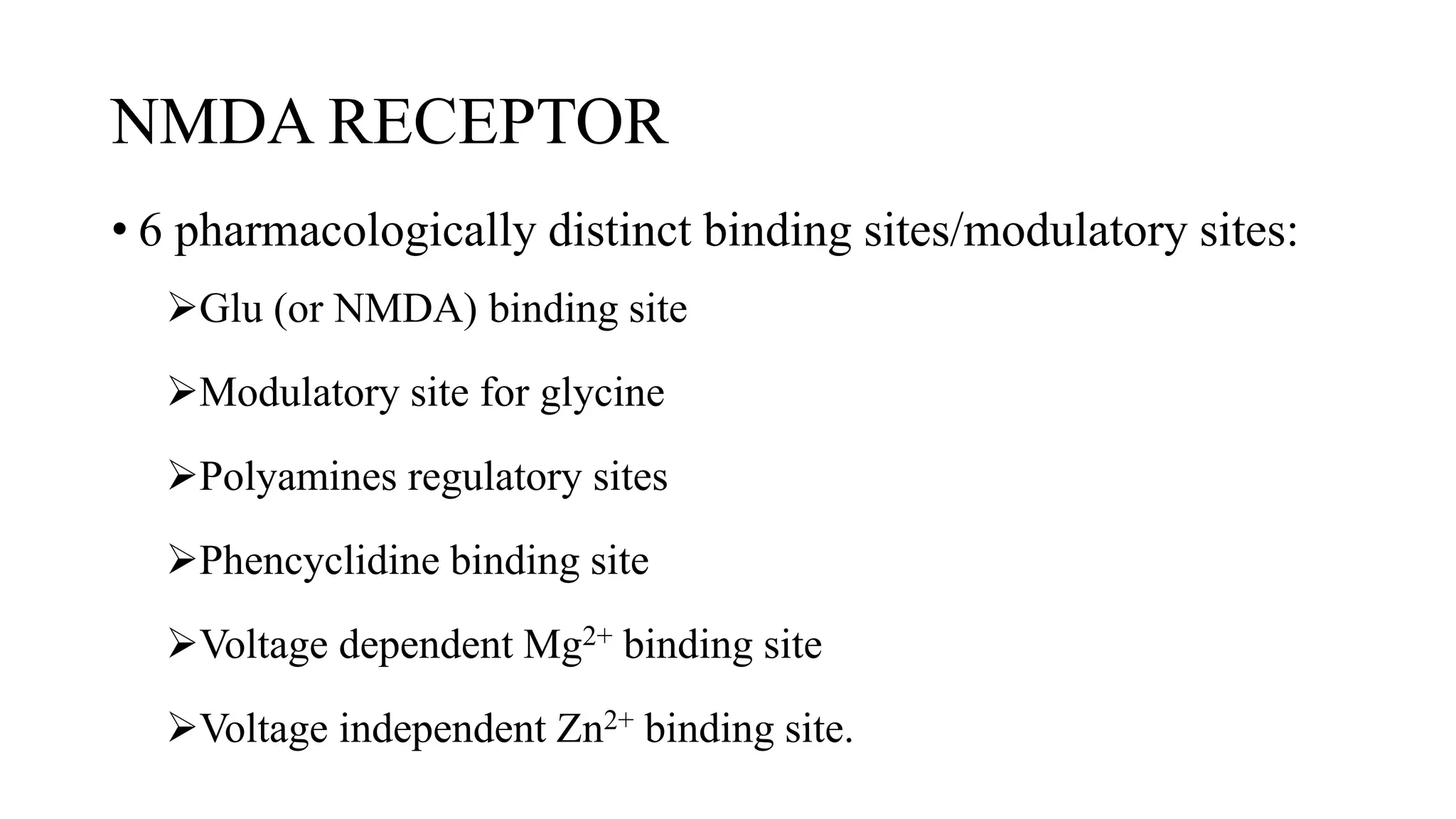 NMDA receptors and drugs acting on them | PPTX