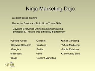 Ninja Marketing Dojo - Wedding Network Presentation | PPT