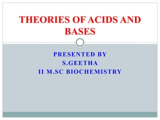 Acids and buffers theories and how they are work | PPT