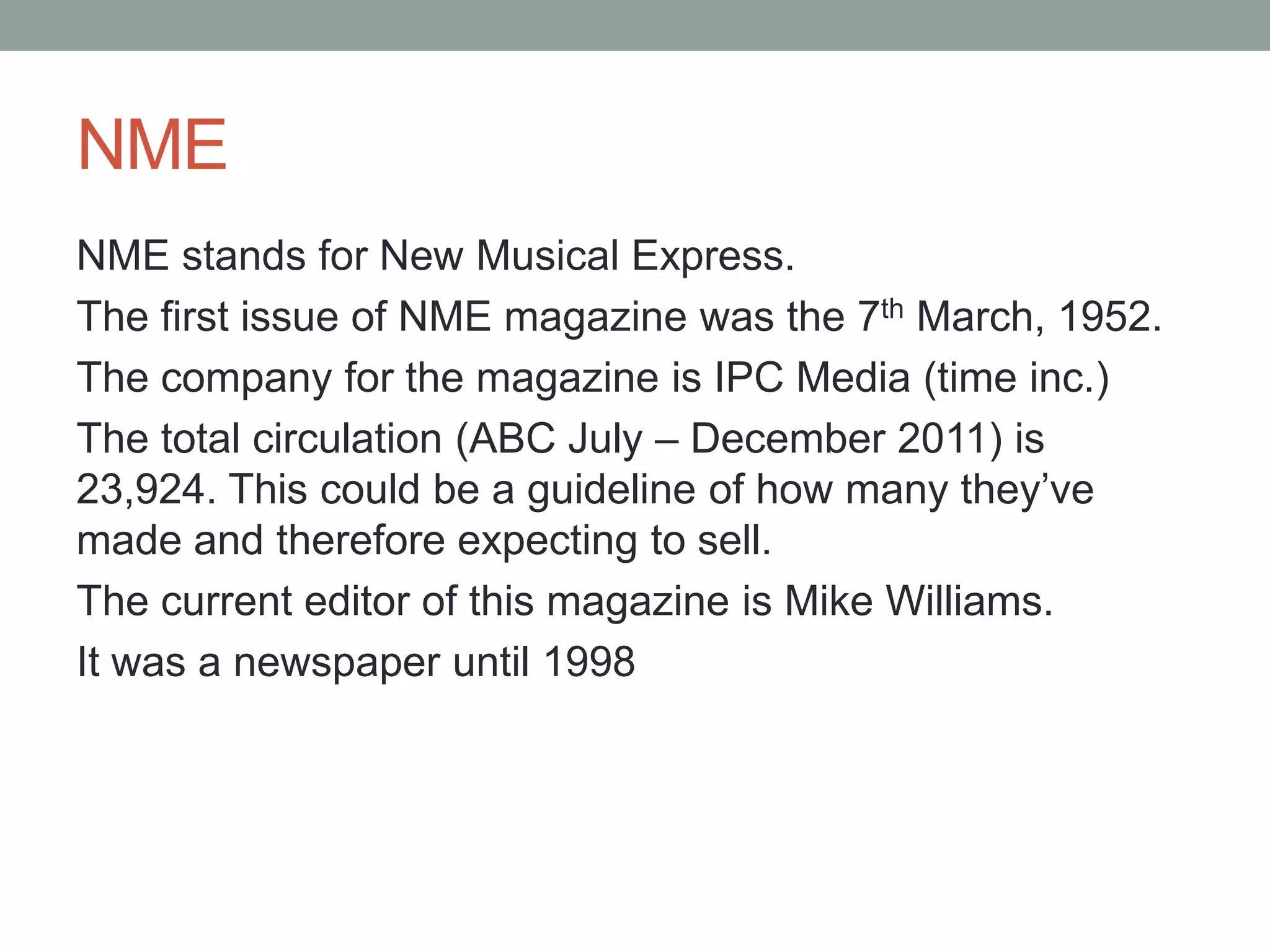 NME Case Study | PPTX | Music | Entertainment