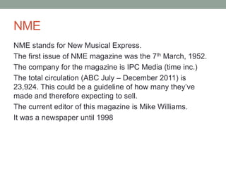 NME Case Study | PPTX | Music | Entertainment