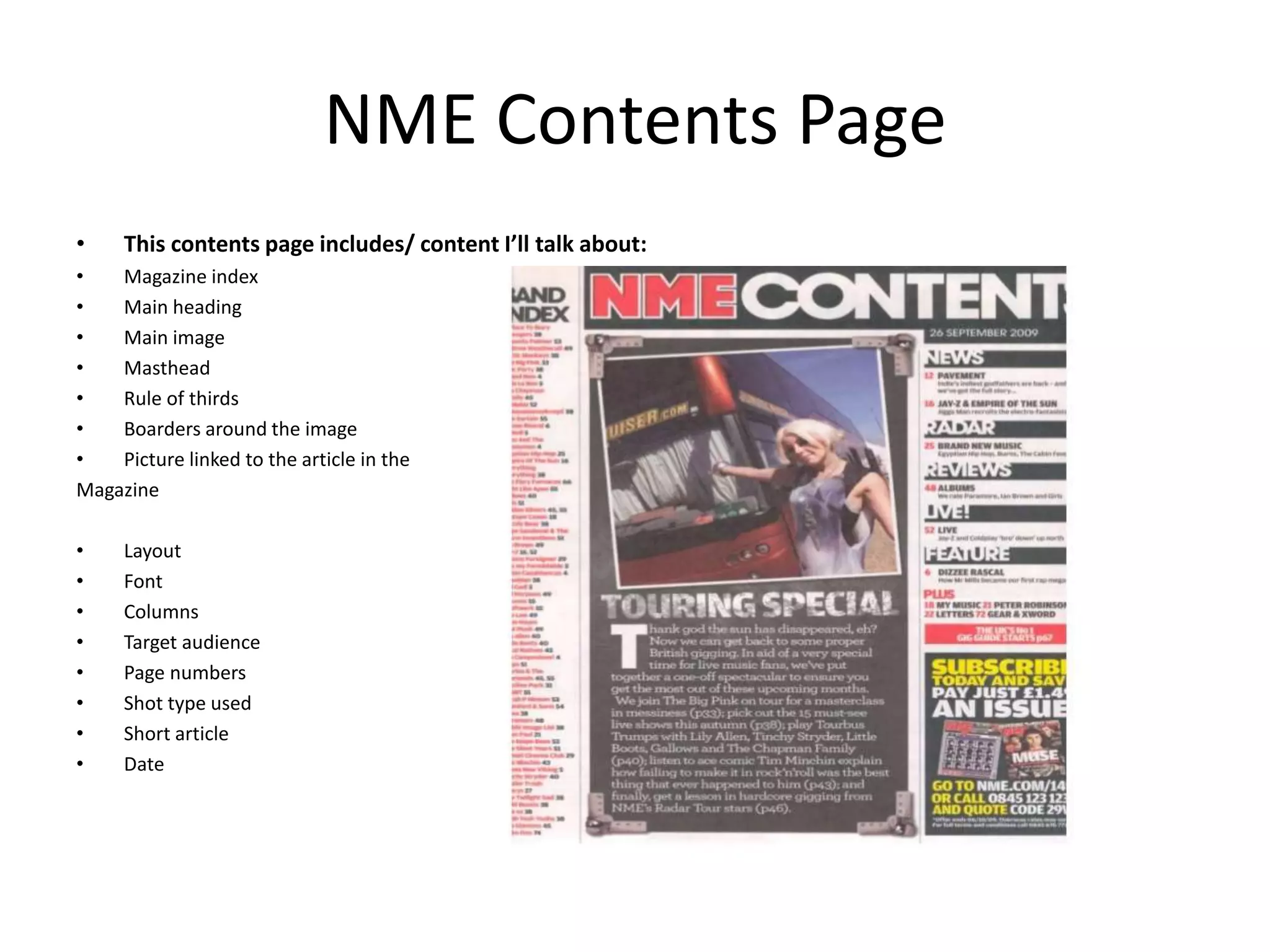 Nme contents page | PPTX