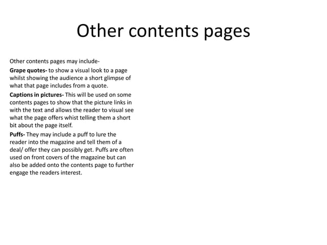 Nme contents page | PPT