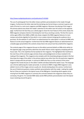 Nme contents page analysis | DOCX