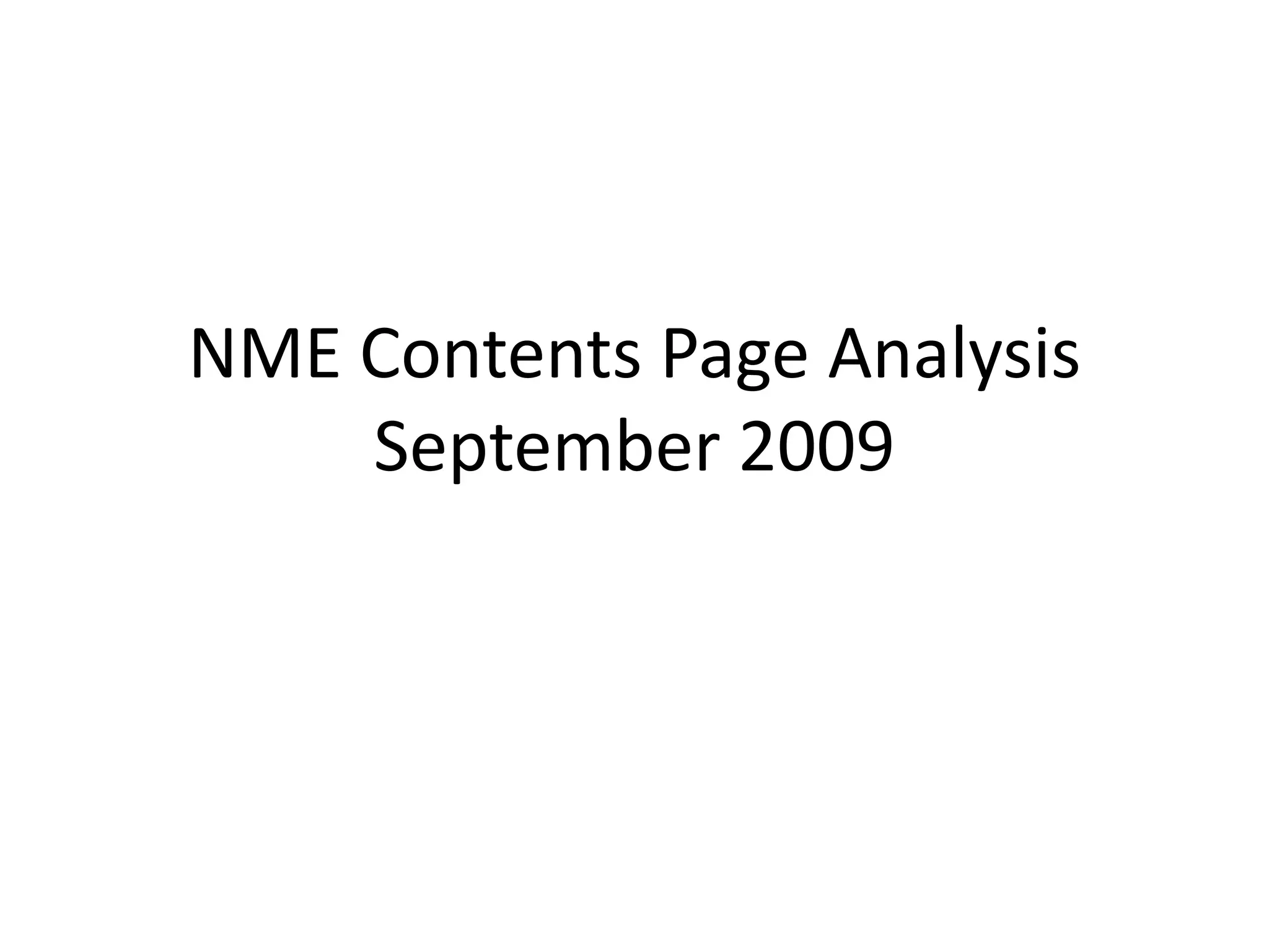 Nme contents page analysis | PPTX