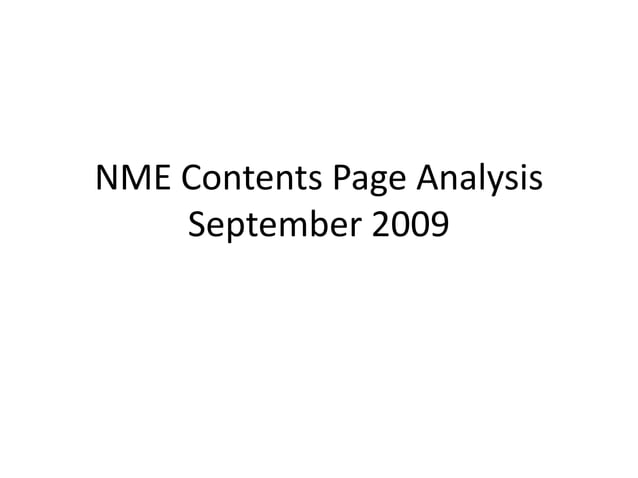 Nme contents page analysis | PPT