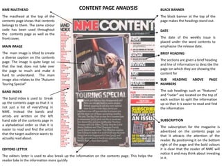 Nme contents page analysis | PPTX