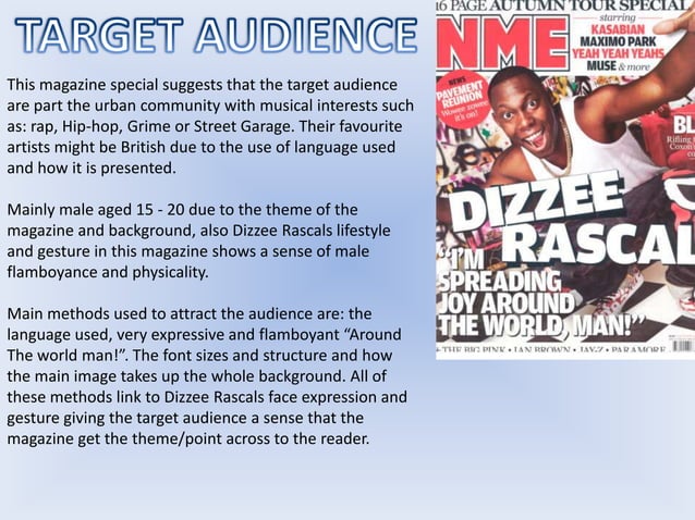 NME Analysis front cover - Dizzee Rascal | PPT