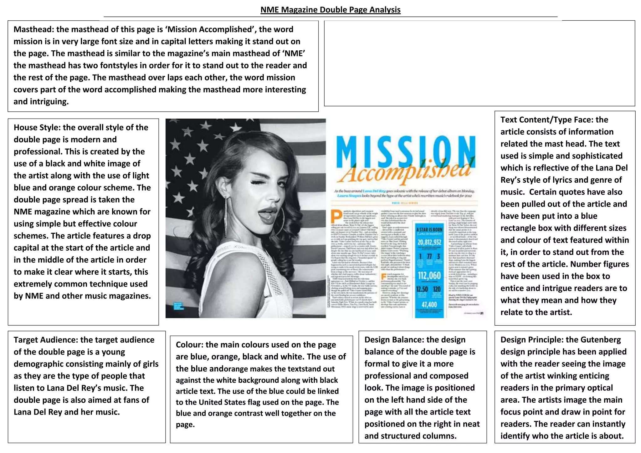 Lana Del NME Double Page Analysis | DOCX