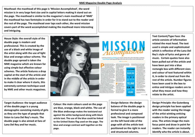 Lana Del NME Double Page Analysis | DOCX