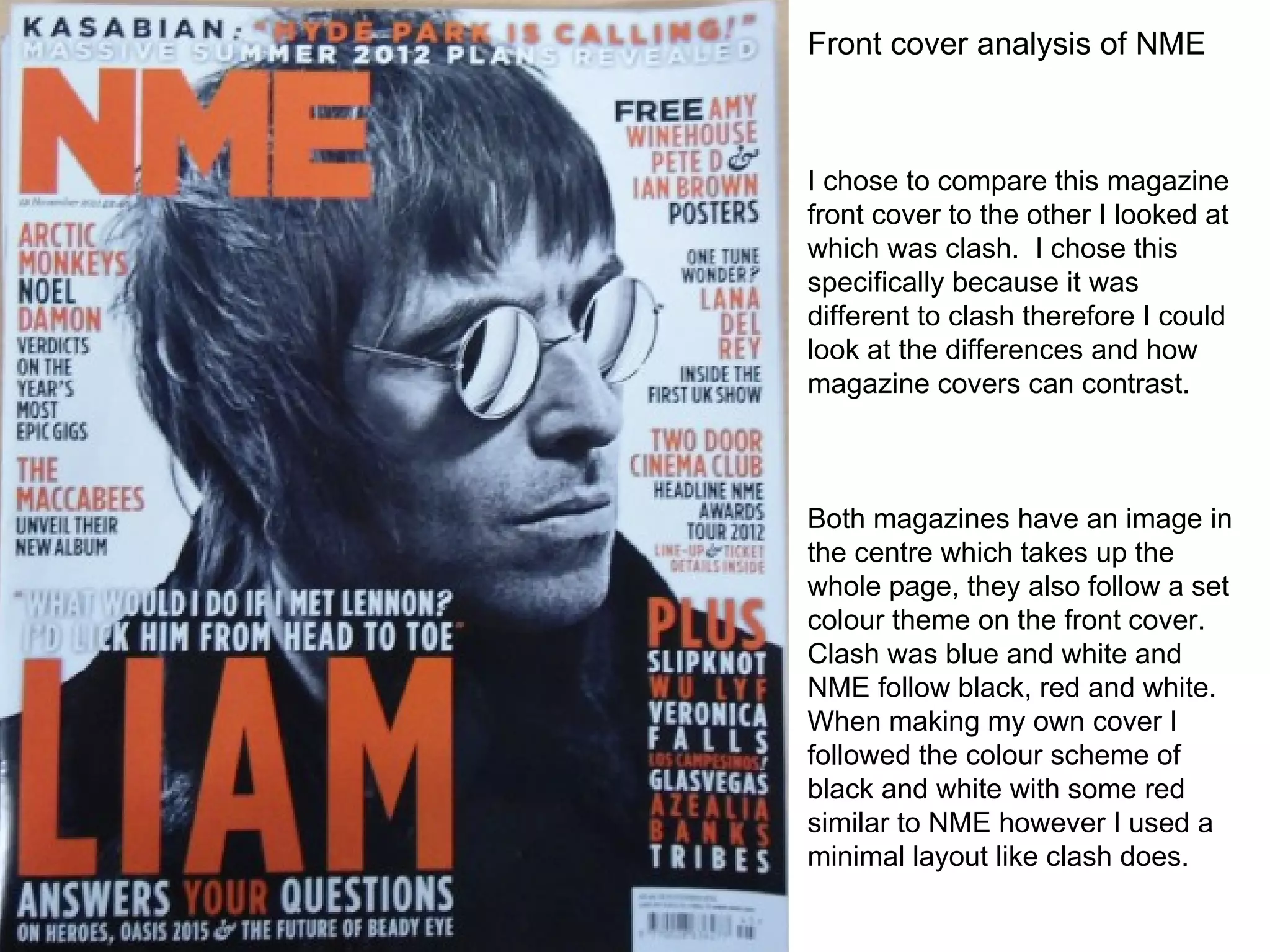 NME front cover analysis | PPT
