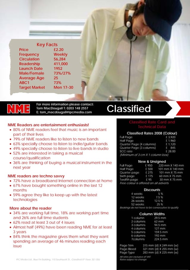 Nme media pack | PDF | World/International Music | Music