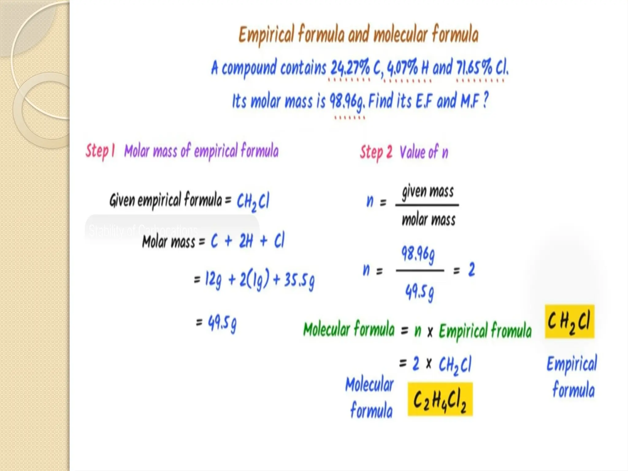 molecular and emprical formula of chemical compounds | PPTX