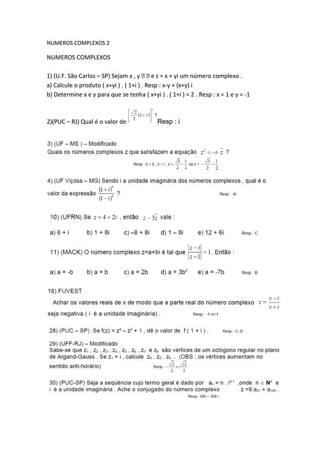 Números complexos 2 | PDF