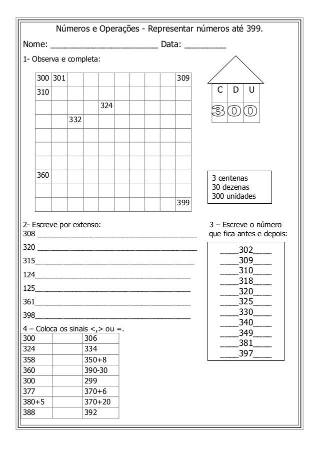 Números de 300 a 399