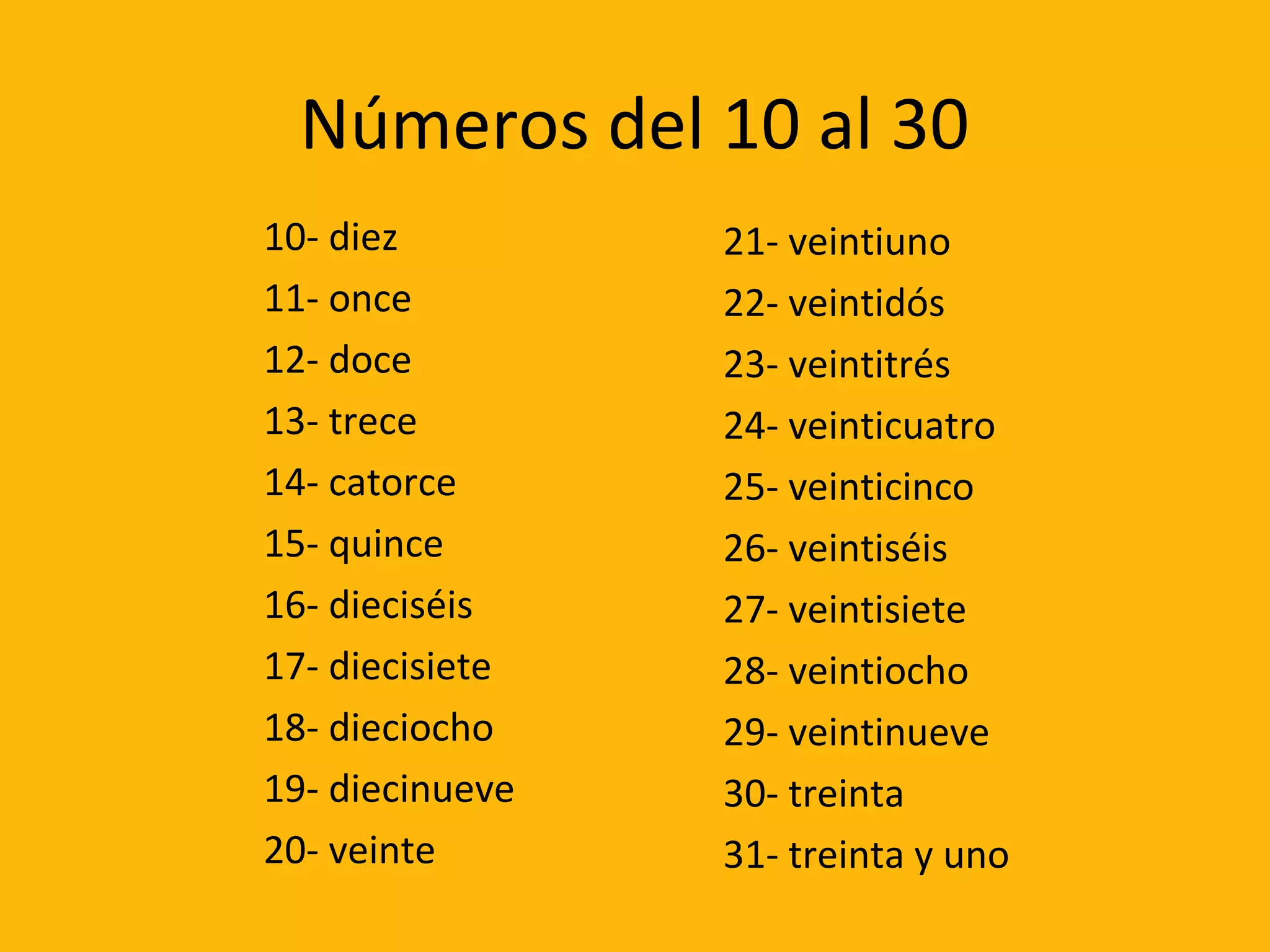 Números del 1 al 30, teléfono y edad | PPT