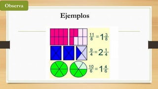NÚMEROS MIXTOS y FRACCIONES IMPROPIAS. . | PPTX