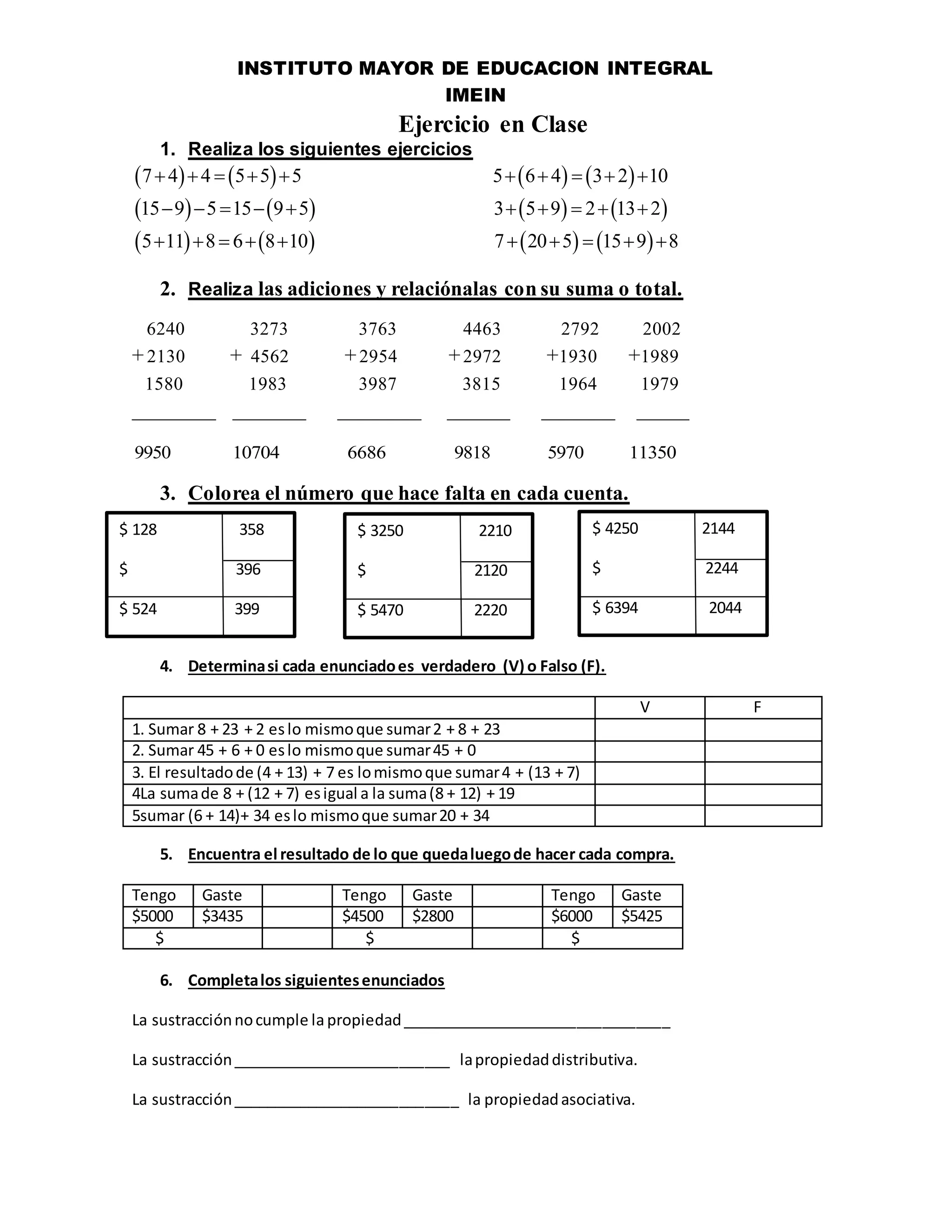 Números naturales | DOCX