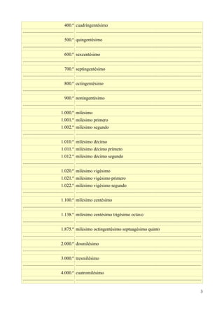 Números ordinales | ODT