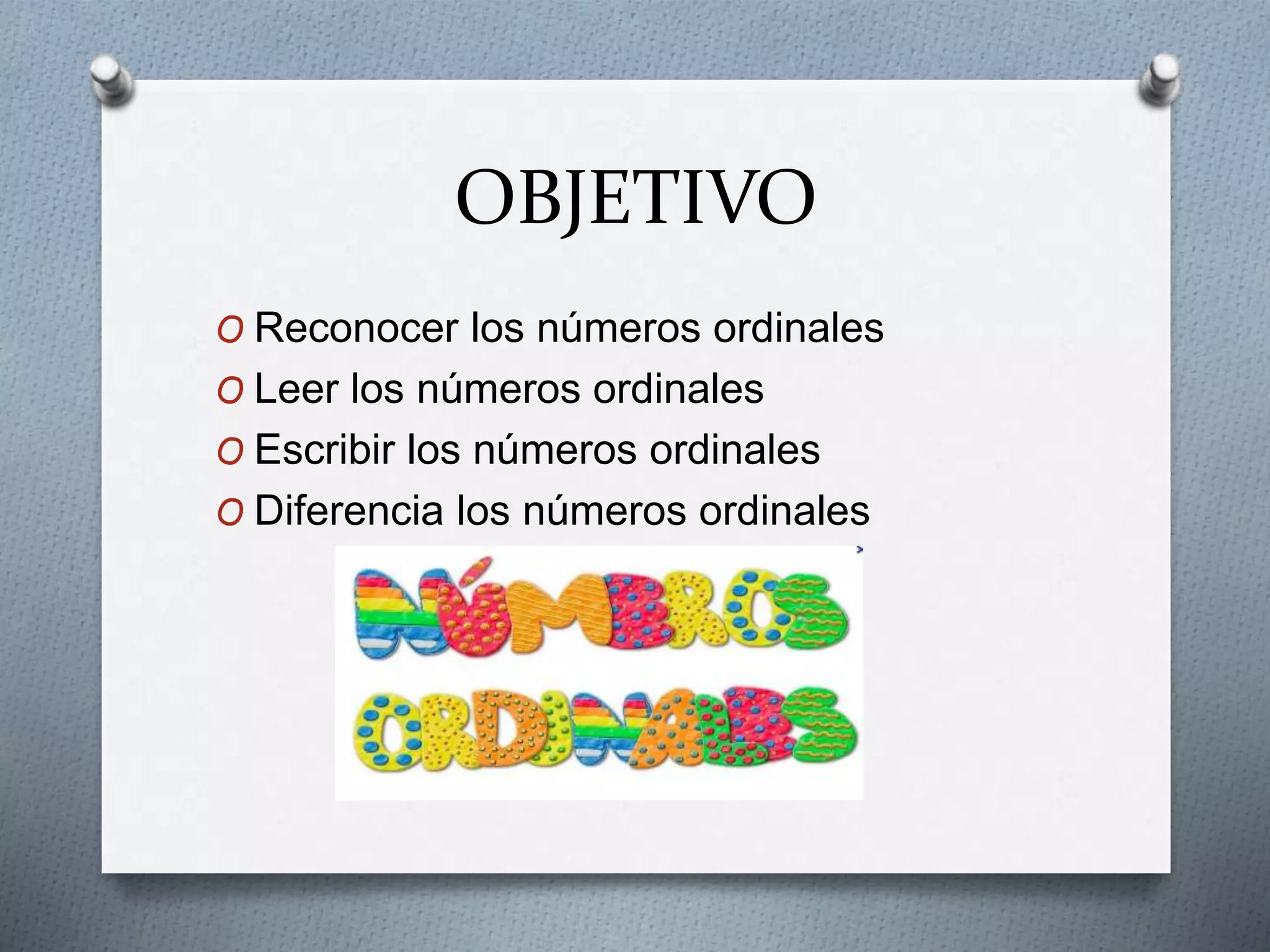 Números ordinales | PPT