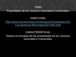 Números racionales e irracionales | PPTX